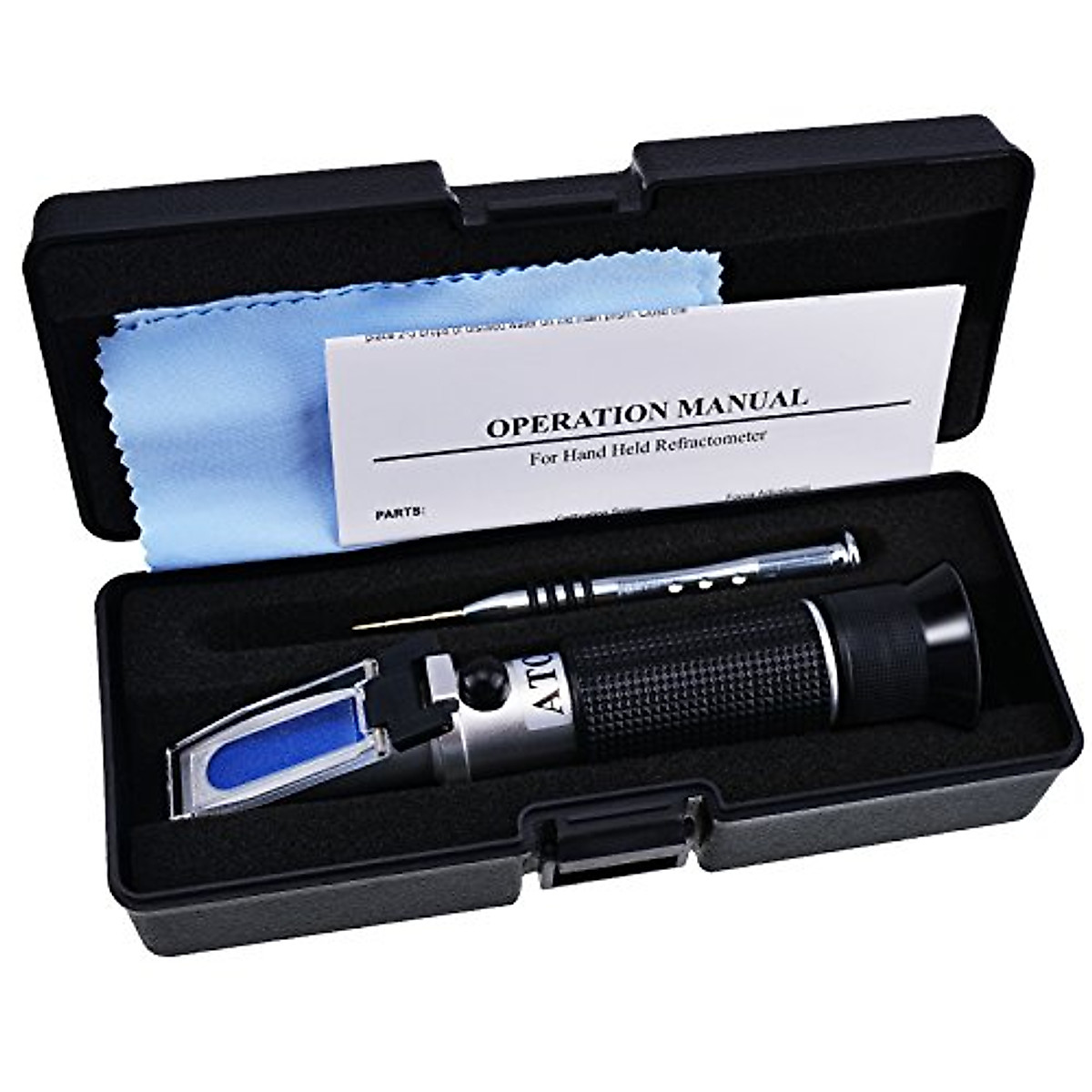 Brix Refractometer Range 0-32% Brix with 0.2% Division, for Brandy, Beer, Fruits, Cutting Liquid