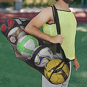 Athllete Extra-Large Heavy-Duty Soccer Ball Bag (34” X 24”) with Comfortable Shoulder Straps - High Capacity Mesh Ball Bag for Sports and Training