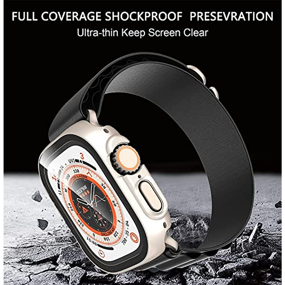 6 Pack Case with Tempered Glass Screen Protector for Apple Watch Ultra 2/Ultra 49mm, HASDON Ultra-Thin Scratch Resistant Full Protective Bumper Cover for iWatch Ultra 2/Ultra 49mm Accessories