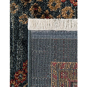 Rugs.com Kashkuli Gabbeh Collection Rug – 7' x 10' Blue Medium Rug Perfect for Bedrooms, Dining Rooms, Living Rooms