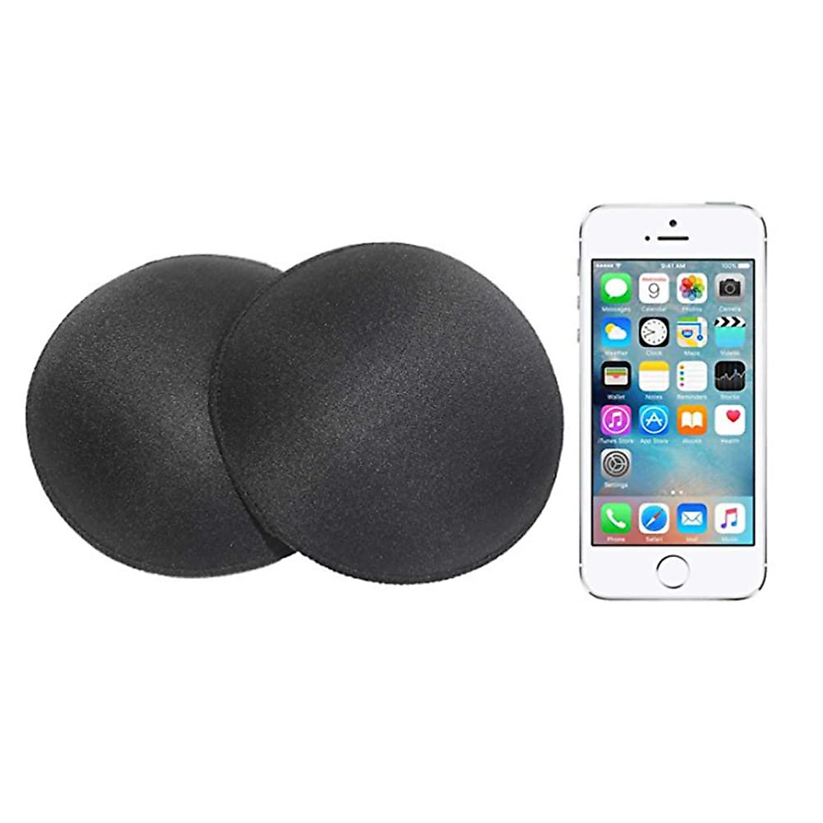 KESYOO Round Bra Pads 3 Pairs Soft Sponge Chest Pads Bra Cup Inserts Pad for Sports Bra Black