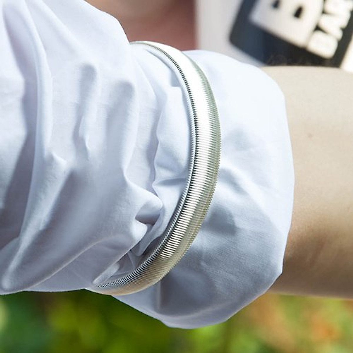 Coolrunner 6 Pcs Anti-Slip Elastic Shirt Sleeve Holders Metal Armbands for Band Stretch Garters