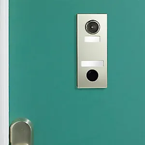 2-Note Mechanical Door Bell Chime and Door Button with Viewer, Silver