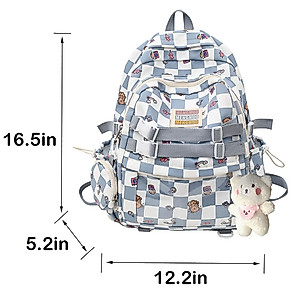 Lokkcy Kawaii Backpack for School,Backpacks for Girls and Backpack for Girls 10-12 Japanese School Bag book bags for girls 8-12(blue)