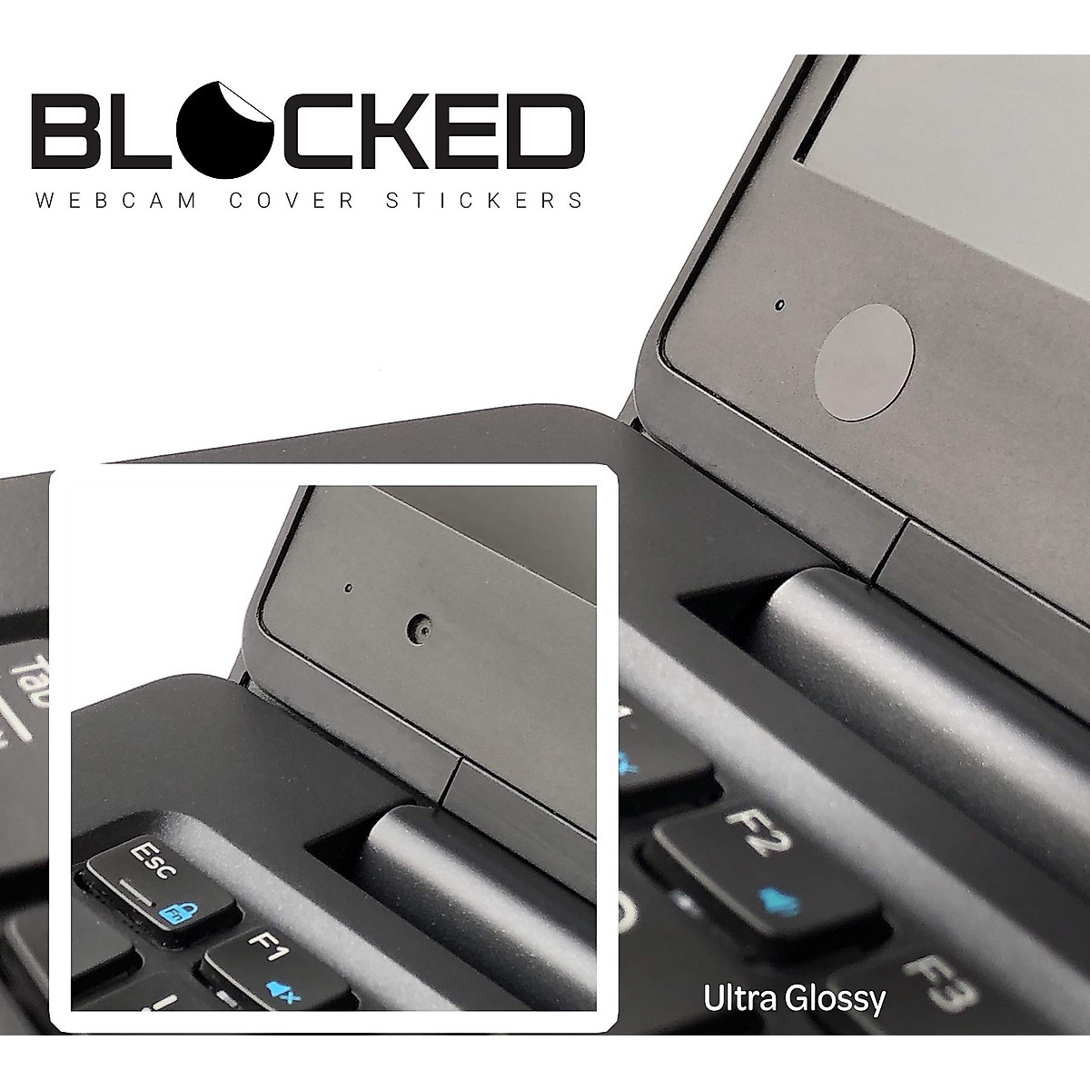 Webcam/Camera Vinyl Covers | 57 Low-Tack Reusable Webcam Sticker | 3-Sizes | Black 57-Pack (Ultra Glossy)