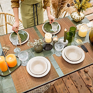 50 Pcs Disposable Bamboo Paper Placemats 12 x 16 Inch Farmhouse Table Mat Natural Brown Sushi Rolling Place Mat Rectangle Mat for Table Dining Kitchen