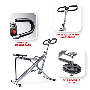 Sunny Health & Fitness Squat Assist Row N Ride® Glutes Training Machine