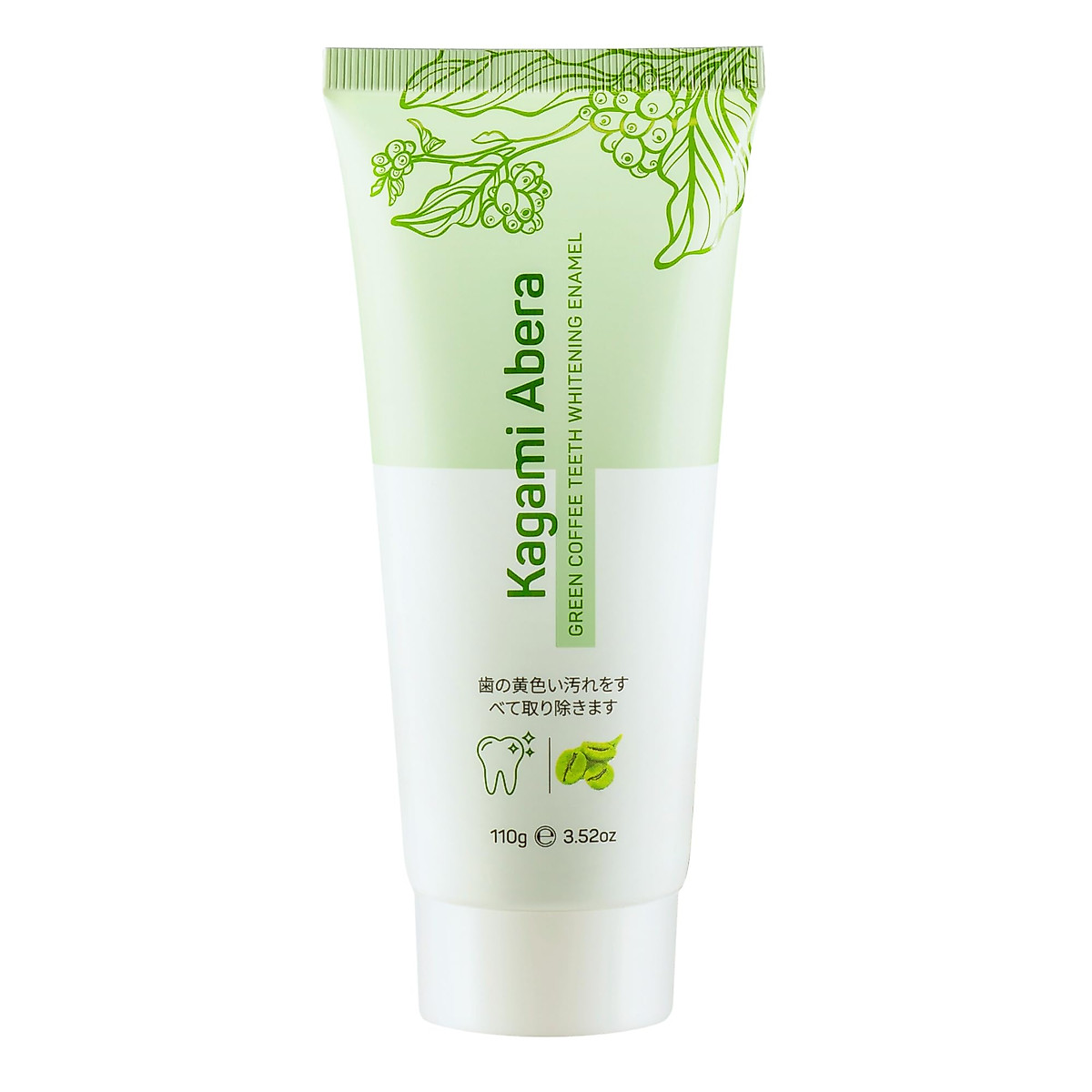 Kagami Abera Natural Toothpaste - Great Tasting, Fluoride Free Whitening Toothpaste, Plaque Reducer for Brighter Teeth and Fresh Breath with Fermented Green Coffee Extract, 3.52 oz (Pack of 1)