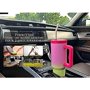 Murmioo 40OZ Tumbler with Handle and Straw,Insulated Leak Proof Double Walled Stainless Steel Travel Mug,Reusable Water Bottle Cup，Maintains Cold, Heat, and Ice for Hours(Rose green gradient)