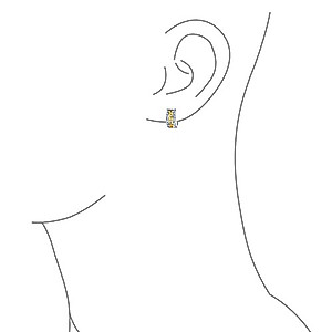 Two Tone Greek Key Cutout Huggie Hoop Earrings For Women For Men Cubic Zirconia CZ 14K Gold Plated .925 Sterling Silver