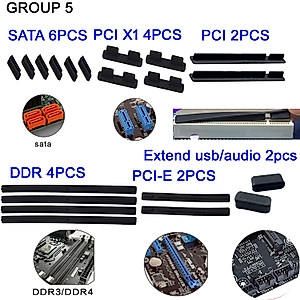 LAMPVPATH 80 PCS Computer Laptop and Motherboard Anti-dust Plugs, 25 Types of Port Anti-dust Covers Stoppers for Computer Laptop and Motherboard - DO NOT Fit MacBook