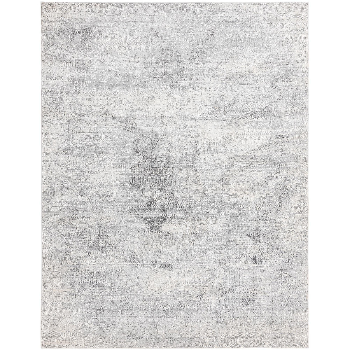 Unique Loom Finsbury Collection Area Rug - Sarah (9' x 12' Rectangle, Gray/ Ivory)