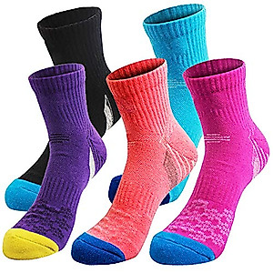 Veatree 5 Pairs Women Cushioned Moisture Wicking Socks for Hiking Trekking Running Camping Outdoor