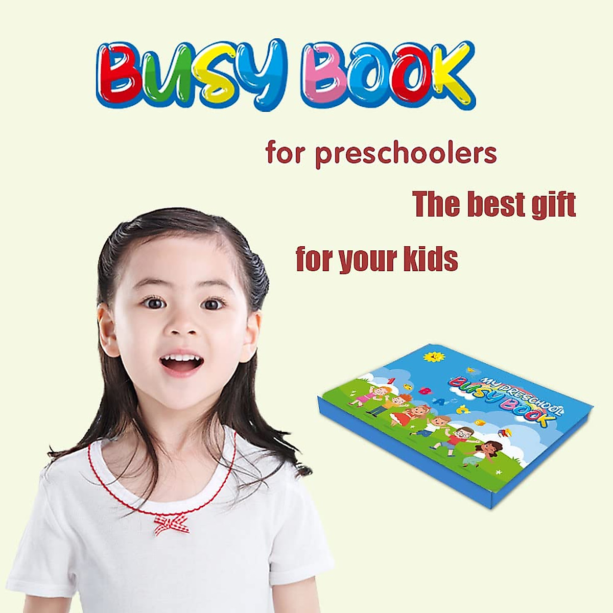 My Preschool Toys Gift for Kids & Toddlers Boy Girls,Reusable Waterproof Busy Book Quiet Book Activity Board Busy Educational Learning Toys Work Book(16 Themes-Style D)