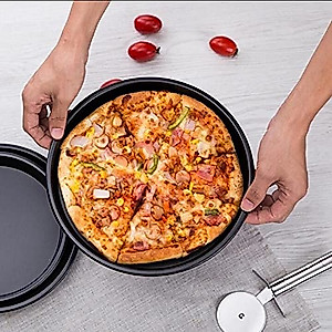 BYBYCD 6/8 Inch Round Pizza Pan Deep Dish Plate Tray Mold Non-Stick Carbon Steel Baking Tools(6inch)