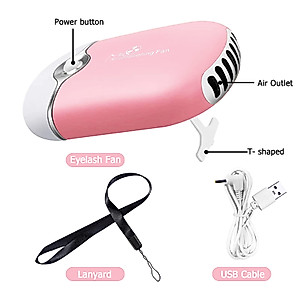 3.38 OZ Eyelash Extension Cleanser Lash Mousse Lash Shampoo for Lash Extensions, USB Mini Fan Rechargeable Electric Handheld Air Conditioning Lash Shampoo Kit Lash Brushes Cleanser Brush Wash Bottle