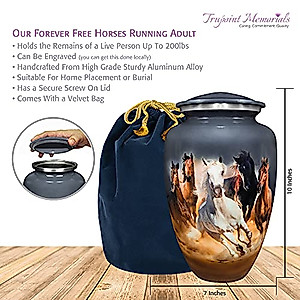 Trupoint Memorials Cremation Urns for Human Ashes - Decorative Urns, Urns for Human Ashes Female & Male, Urns for Ashes Adult Female, Funeral Urns - Horse, Large