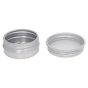 Othmro 6pcs 0.3oz Metal Round Tins Aluminum Tin Cans Containers with Screw Lid, 35*18mm(DxH) Silver tin cans for Salve, Spices, Lip Balm, Tea or Candies 10ml