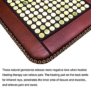 H&B Luxuries Infrared Natural Jade Heating Pad 180 Natural Jade Tourmaline Stones Heating Mat ，Gift for Dad/Mom/Grandpa/Lover/Friend/Colleague (JadeSeatBack)