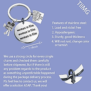 TIIMG Female Filmmaker Actress Gift Women in Film Film School Student Keychain Gift (women in film)