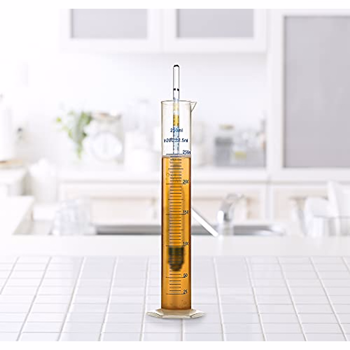 Fermentaholics Hydrometer Test Jar & Measuring Cylinder - Test Homebrewed Beer, Wine, Mead, Cider, & Fermented Beverages – Easy to Use & Read - 250 ML - Heat Resistant Up to 121° Celsius