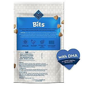 Blue Buffalo Bits Soft Dog Treats for Training, Made With Natural Ingredients & Enhanced with DHA, Chicken Recipe, 19-oz Bag