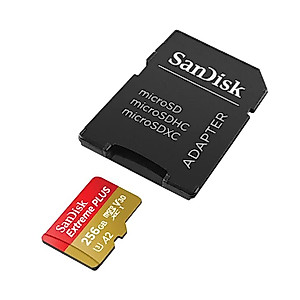 SanDisk Extreme Plus microSDXC UHS-I Card with Adapter, 256GB, SDSQXBD-256G-AN6MA