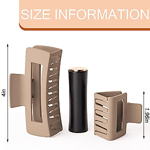 Bmobuo Large Claw Clips 8Pcs & Small Clips 2Pcs for Women, Hair Clips for Thick Hair, Neutral Matte, Non-slip Hair Accessories, Size Fits All, Plastic & Alloy for Ladies and Girls