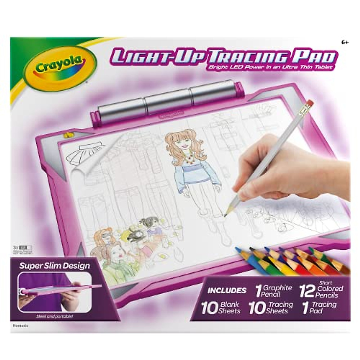 Crayola Light Up Tracing Pad Pink, Gifts & Toys for Girls and Boys, Age 6, 7, 8, 9 [Amazon Exclusive]