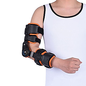 WILLQ Hinged Elbow Brace for Post Op Elbow Fracture Rehabilitation Adjustable Splint Shoulder Strap Arm Orthosis Injury Recovery Support Stabilizer Splint Hinged Support Sling Stabilizer,Right