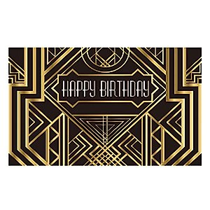 Allenjoy Gatsby Themed Backdrop for Wedding Party Decoration Black and Gold Roaring 20s Art Decor 1920s Happy Birthday Children Supplies Photography Pictures Photo Studio Booth