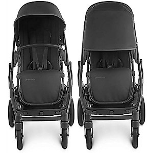 UPPAbaby Cruz V2 Stroller - Jake (Black/Carbon/Black Leather) + Bassinet - Jake (Black/Carbon)