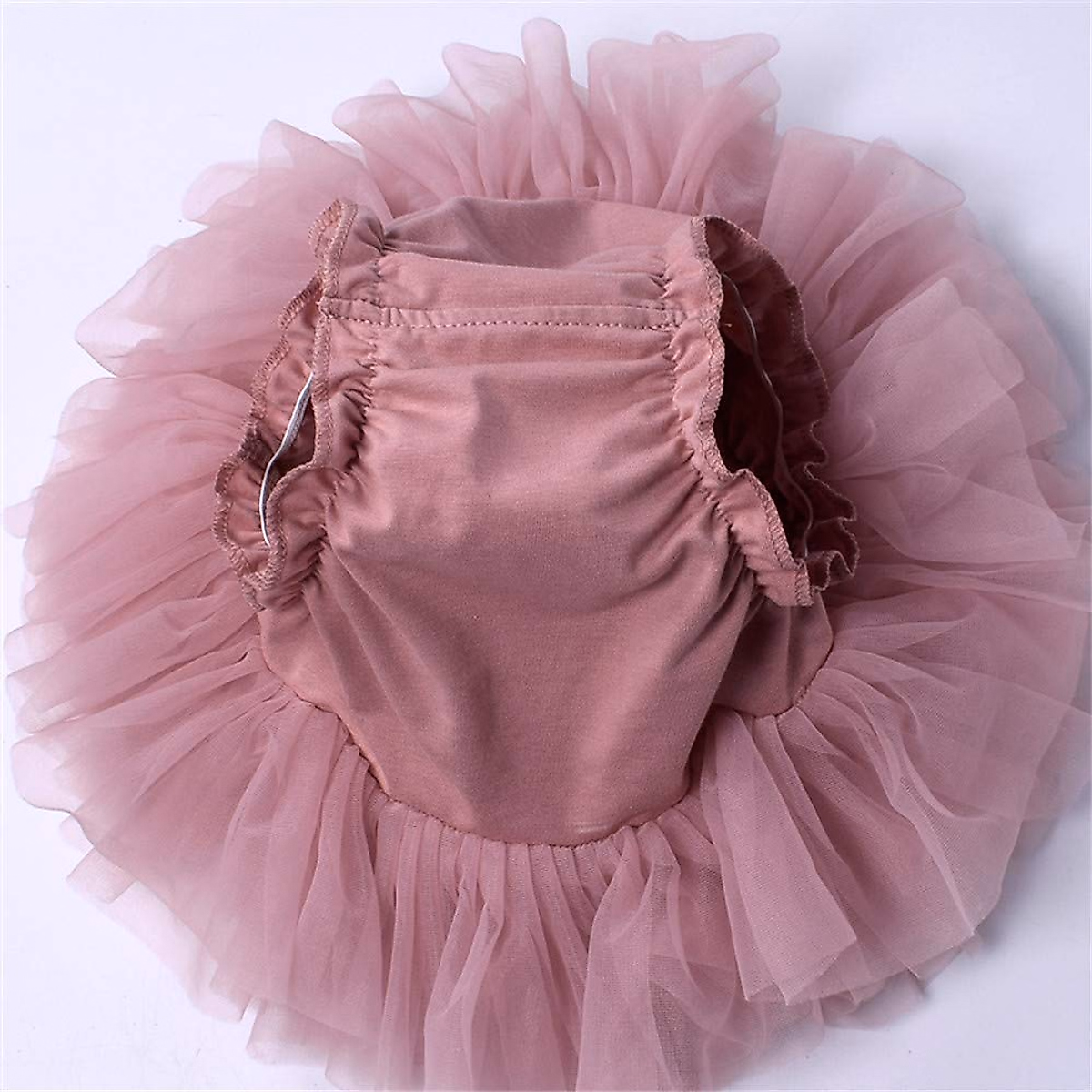 Anbaby Baby Girls Tutu Bloomers Toddler Tutu Skirt Diaper Cover and Lace Headband Set Bean Sand L