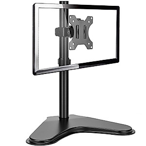 HUANUO Bundle – 2 Items: HUANUO Single Monitor Stand for 13 to 32 inch Monitor and Dual Monitor Stand for 13 to 32 Inch Two Monitor Freestanding Desk Stan