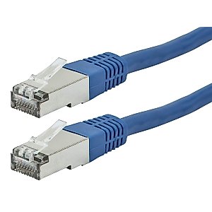 Monoprice Cat6A 50ft Blue Patch Cable Double Shielded (S/FTP) 26AWG 10G Pure Bare Copper Molded RJ45 Entegrade Series Ethernet Cable