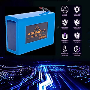 agomola 36V Battery 20Ah Lithium Ebike Battery 30A for 250W to 1000W Electric Bicycle Bike Li ion Battery with Charger BMS
