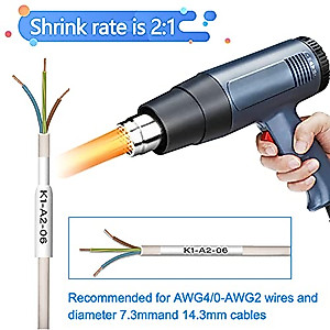 KCMYTONER HSe251 HSe-251 HS-251 HS251 Heat Shrink Tube Label Tape 23.6mm 0.92" 4.92ft Black on White Compatible for Brother P-Touch PT-D600 E500 E500VP E550W PT-P700 P710BT PT-P750WVP Printer, 2 Pack
