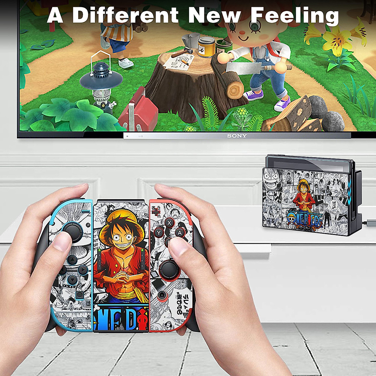 oqpa for Nintendo Switch Skin Cute Kawaii Cartoon Character Sticker, Fun Funny Fashion Cool Switch Game Skins for Girls Boys Kids Stickers+Tempered Glass Film for Nintendo Switch (Yellow Hat Boy)