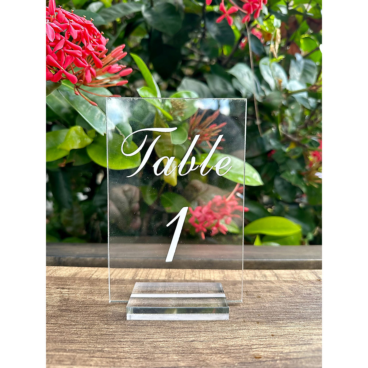 Elegant Acrylic Table Numbers for Wedding Reception - Set of 20 Table Numbers 1-20 +1 Personalized Table Sign - Modern and Clear Design for Easy Visibility
