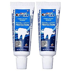 Crest Kids Advanced Toothpaste Enamel + Cavity Protection with Fluoride for Anticavity, Travel Size 0.85oz (24g) - Pack of 2