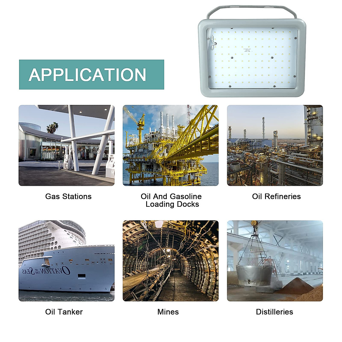Sokply LED Explosion Proof Light UL844 Certified 80W 10800LM(320W HPS Eqv.), Class I Division II Hazardous Locations Luminaires Warehouse Lighting 100-277V, IP66 A Series