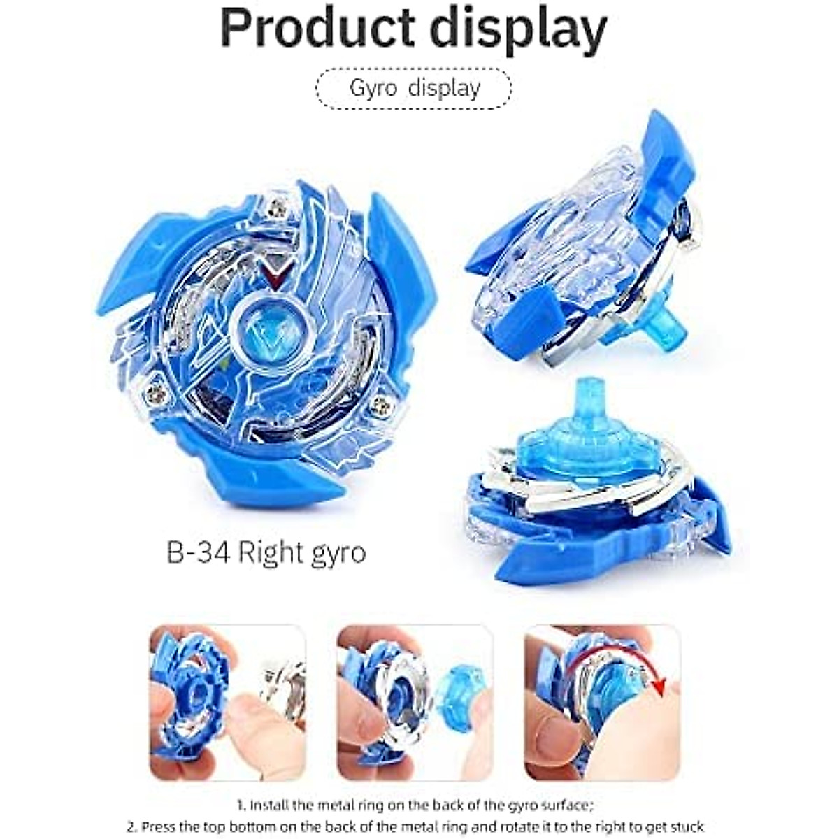 OBEST Bey Battling Gyro Tops Burst with Launchers and Stadium Arena, 4 Spinning Tops + 2 Launchers + 1 Arena