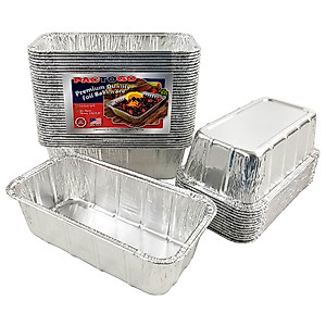 PACTOGO Loaf Pans - Disposable Aluminum Foil 1 1/2 lb. Bread Tins 8.5" X 4.5" X 2.3" (Pack of 500)