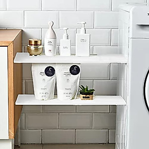 LOCVCDA Adjustable Closet Shelf Organizer, Heavy-Duty Metal Tension Shelf, Expandable Locker Shelf for Cabinet Wardrobe Cupboard Kitchen Bathroom Laundry Room (Large - 1Pack)