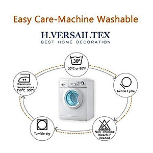 H.VERSAILTEX Super Stretch Individual Seat Cushion Covers Sofa Covers Couch Cushion Covers Slipcover Sets Thick Jacquard Textured Twill Fabric (3 Piece Sofa Cushion Covers, Island Fossi)