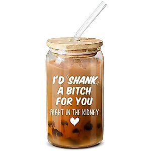 NewEleven Gifts For Women Friendship - Funny Gifts For Friends Female - Unique Friendship Gifts For Women, Friend, Female, Bestie, Bff, Soul Sister, Work Bestie – 16 Oz Coffee Glass