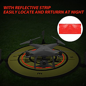 YAODHAOD Drone Landing Pad,54CM （21in）Universal Portable Luminous Waterproof Foldable Helipad for DJI Air 2S/Mavic Mini 2/Mavic Air 2/Mavic 2 Pro/Zoom/FIMI X8SE/DJI FPV Drone