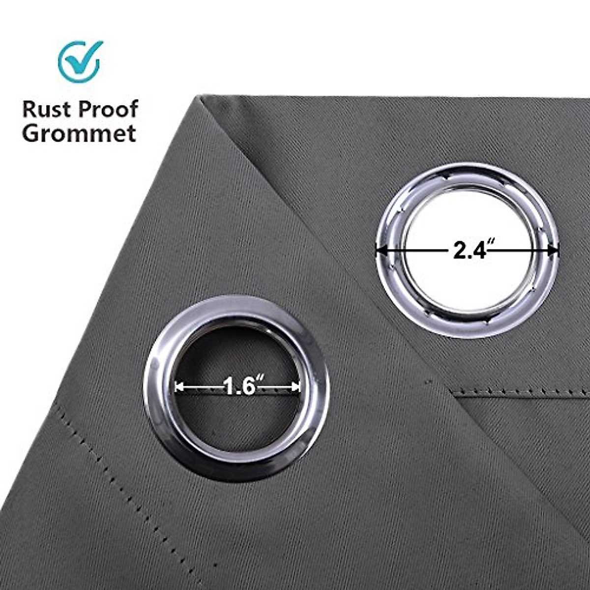 RYB HOME Grey Blackout Curtain Tiers for Small Window, Thermal Insulated Curtains Short Blind for Kitchen/Living Room Energy Efficient, 42-inch Wide x 36-inch Long Each Panel, Grey, Set of 2