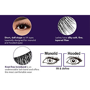 Ardell Extension FX L Curl False Eye Lashes to Lift & Define Eyes, 4 pack