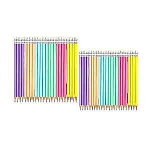 Yoobi No. 2 Pencils - Pre-sharpened Pencils in Pastel Colors, Pink, Lavender, Baby Blue, Yellow, Mint, and Peach - Fun School Supplies for Kids, Teens & Adults - 2 packs of 24#2 Pencils